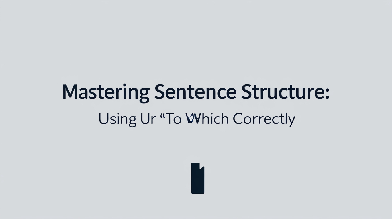 Mastering Sentence Structure: Using To Which Correctly Mastering Sentence Structure: Using To Which Correctly